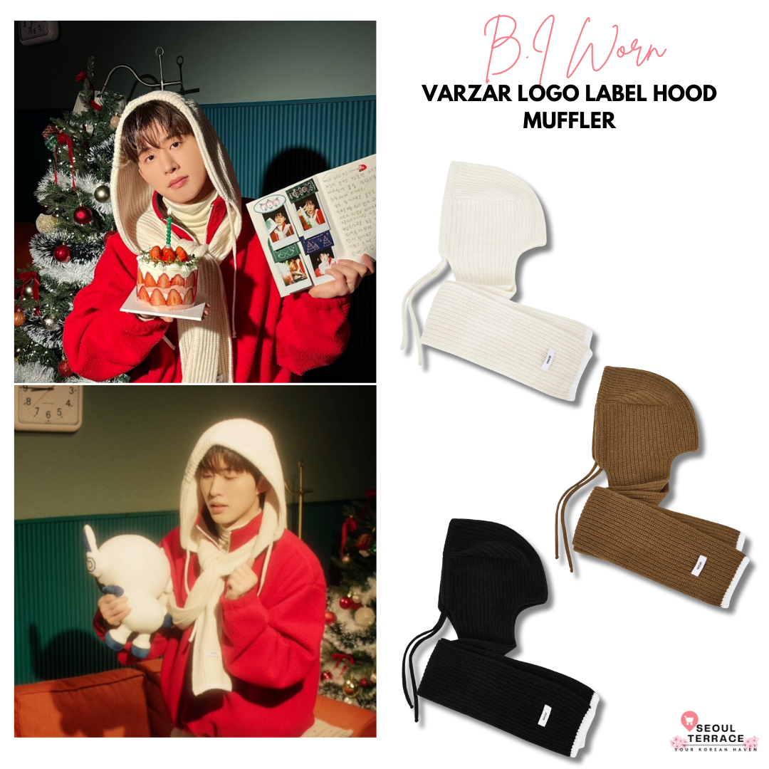 [B.I Worn] Varzar Logo Label Hood Muffler – SEOUL TERRACE
