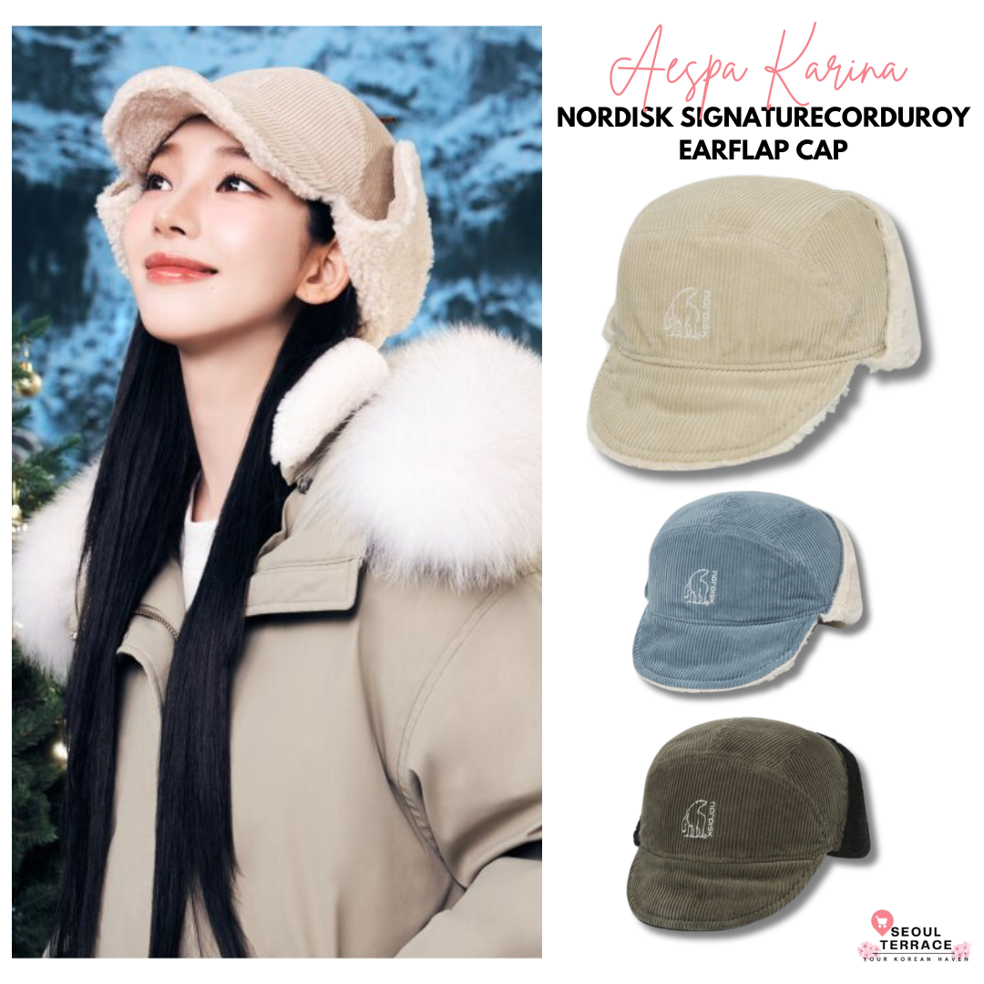 [Aespa Karina Worn] Nordisk Signature Corduroy Earflap Cap – SEOUL TERRACE