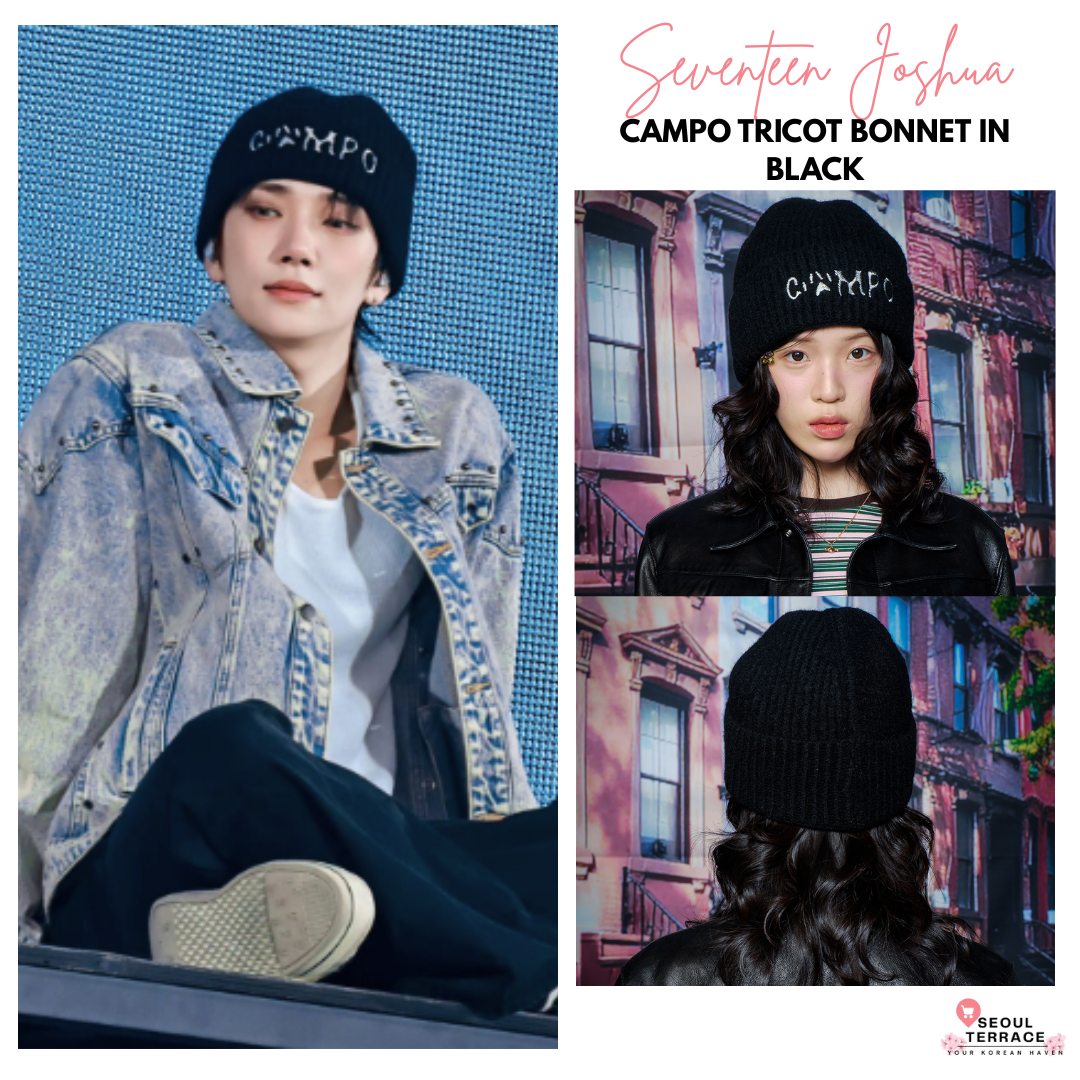 [Seventeen Joshua Worn] Campo Tricot Bonnet in Black – SEOUL TERRACE