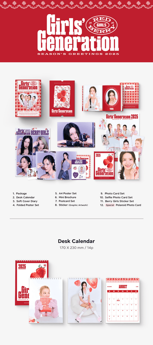 Girls' Generation 2025 Season's Greetings Calendar - Desk Diary – SEOUL ...