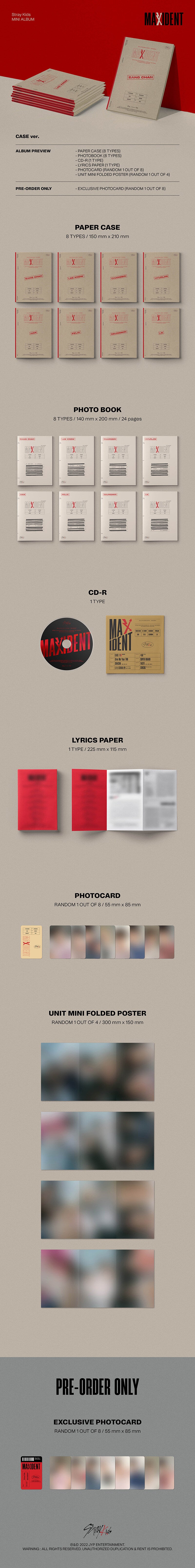 Stray Kids Mini Album MAXIDENT -CASE T-CRUSH HEART VERSION – SEOUL TERRACE